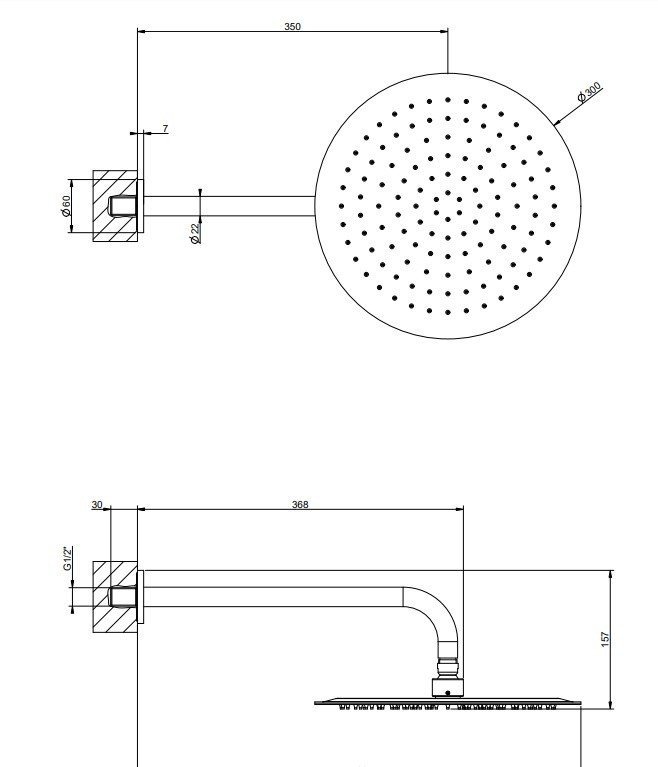 Gessi Emporio 47386.238 Верхний душ Ø 300 мм (нержавеющая сталь), в ...