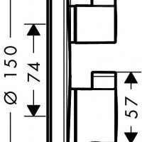 Hansgrohe Ecostat S 15757000 Термостат с запорным вентилем (хром ...