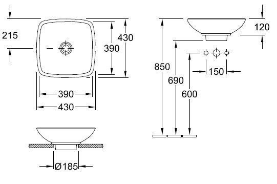 Villeroy&Boch Loop Friends 51491001 Раковина (альпийский белый), в ...