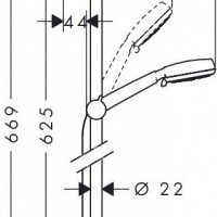 Hansgrohe Crometta 100 Multi 26651400 Душевой гарнитур (хром/белый), в ...