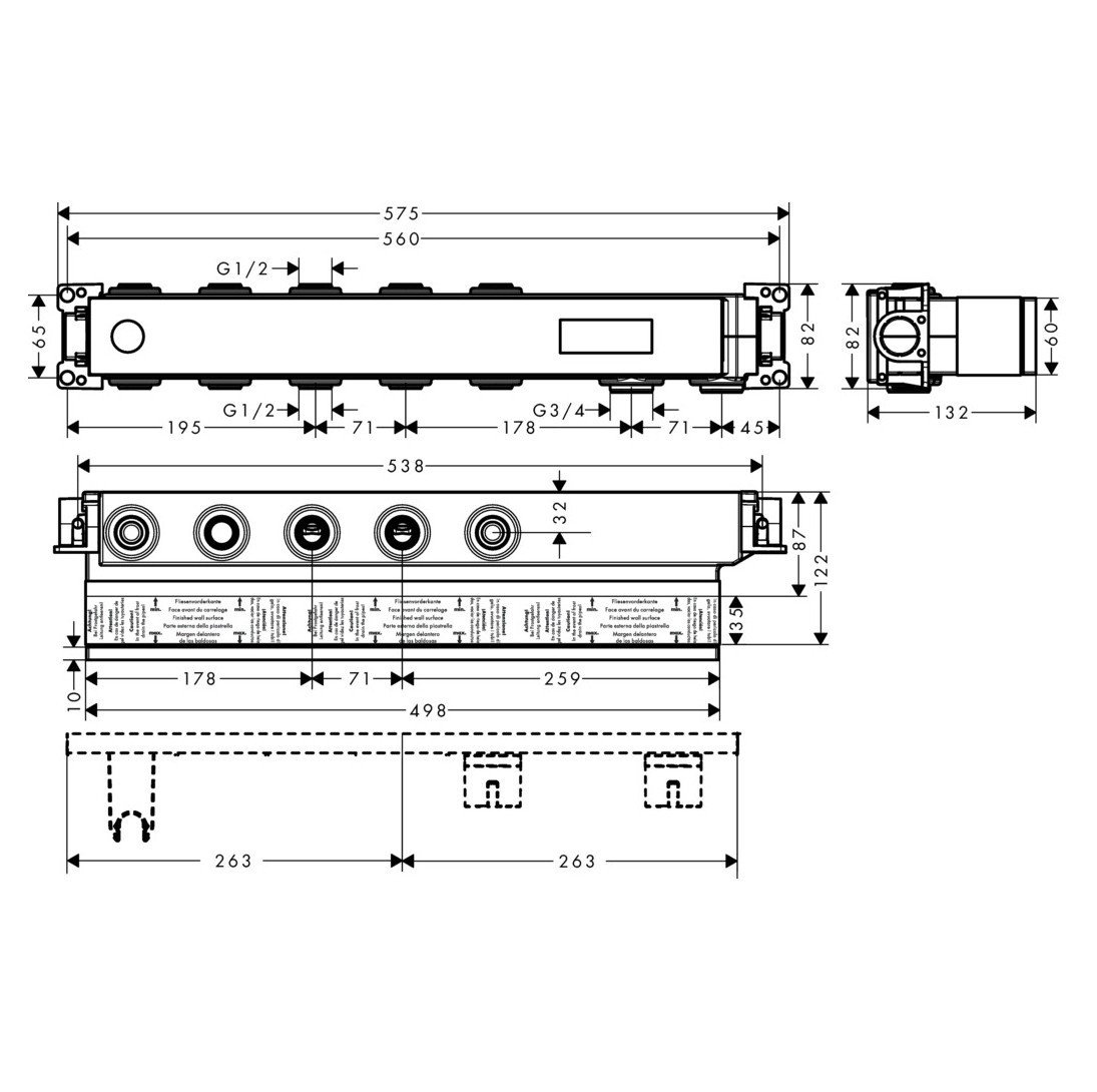 Скрытая часть термостата 15311180 Hansgrohe RainSelect, купить в ...