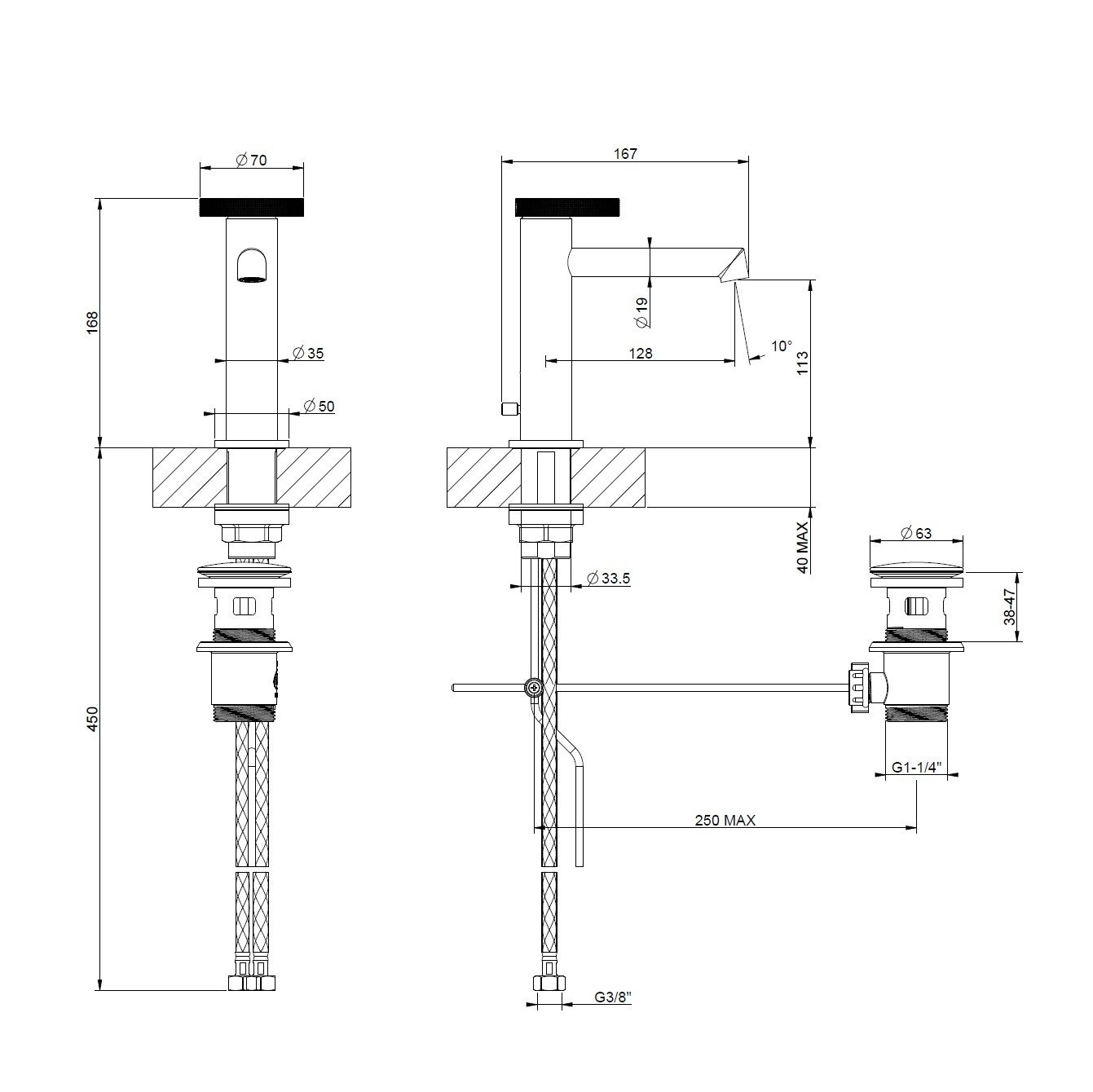 GESSI Anello 63301 727 - Смеситель для раковины | Brushed Brass PVD ...