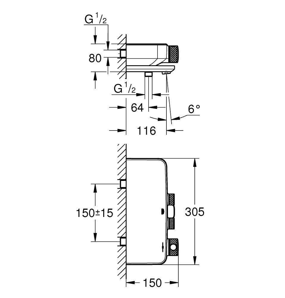 Grohe Grohtherm SmartControl 34718000 Термостатический смеситель для ...