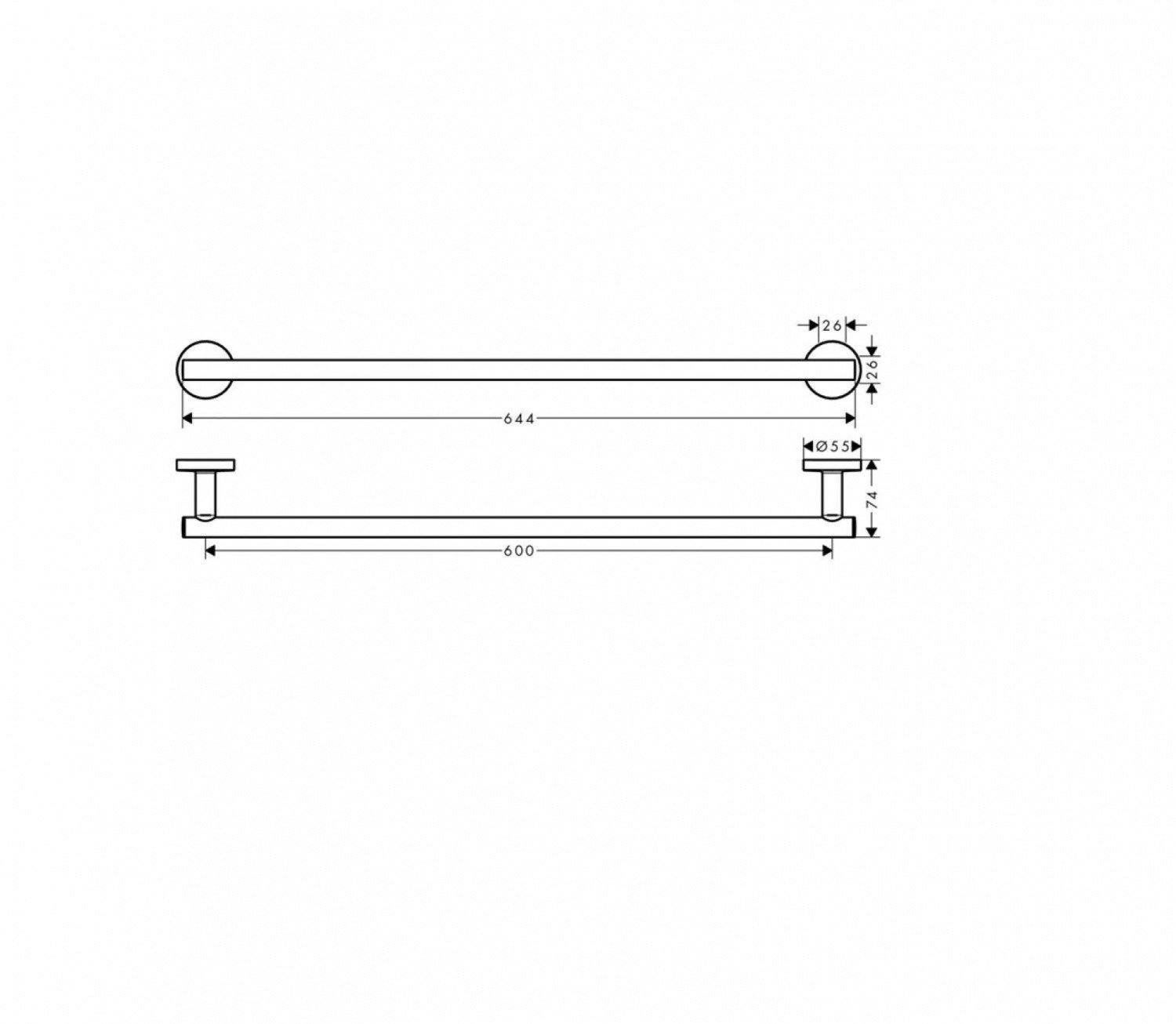 Hansgrohe Logis Universal 41716000 Держатель для банного полотенца 600 ...