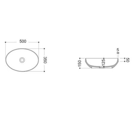 AXA Decus 8510012 Раковина накладная на столешницу 500*350 мм (белый ...