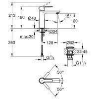 Смеситель для раковины 23106001 Grohe Lineare (хром), купить в магазине ...