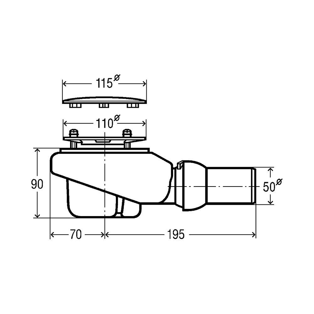 Viega Tempoplex Plus 6960 арт. 578916 Сифон для душевого поддона - слив ...