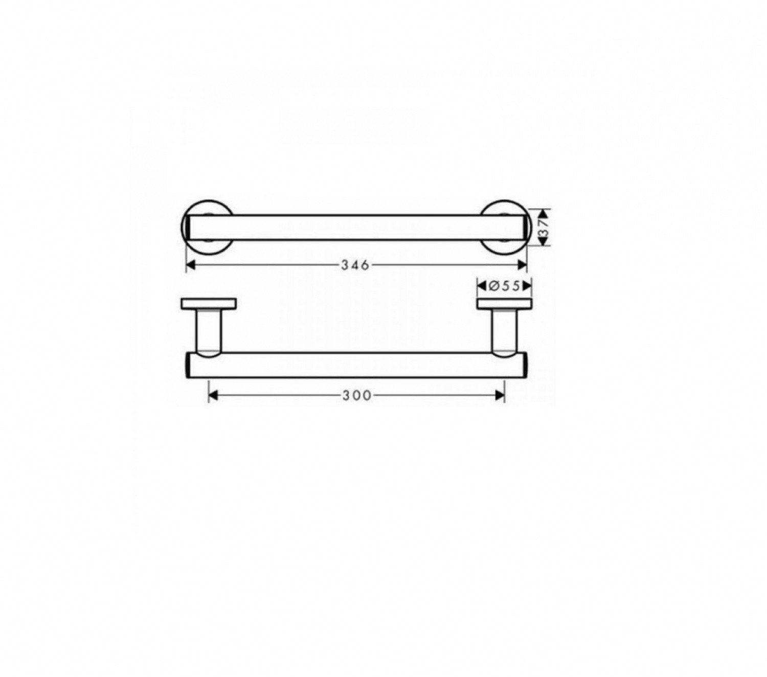 Hansgrohe Logis Universal 41713000 Поручень для ванной (хром), купить в ...