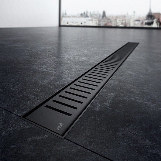 AlcaPlast Low APZ101BLACK-1150 Душевой трап 1150 мм - для ...