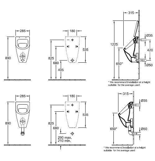 Villeroy&Boch 75130101 Писсуар подвесной (альпийский белый), в интернет ...