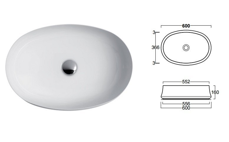 SIMAS Sharp SH04bi Раковина накладная (белая), купить в магазине сантехники Сантехмаг.Ру