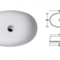 SIMAS SHARP SH04bi Раковина (накладная), цвет - Белый, в наличии на складе, купить с доставкой в ...