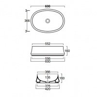 SIMAS SHARP SH04bi Раковина (накладная), цвет - Белый, в наличии на складе, купить с доставкой в ...