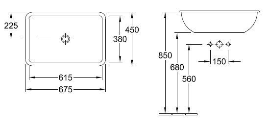 Villeroy&Boch Loop Friends 614520R1 Раковина встраиваемая (альпийский ...