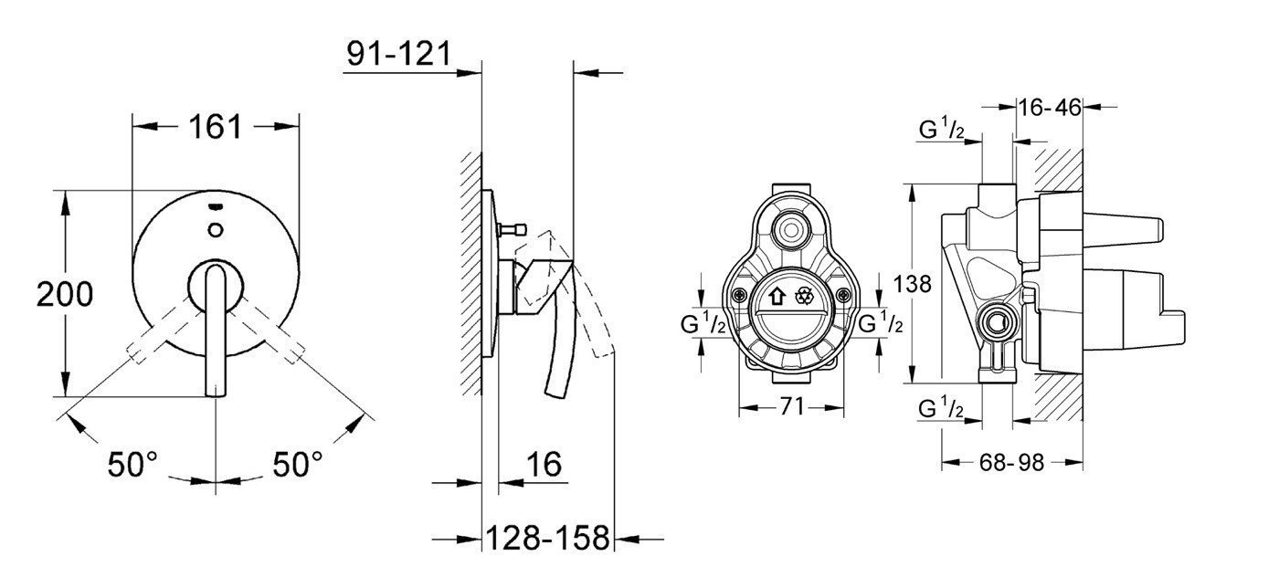 grohe tenso 19050 000 Смеситель для ванны, в магазине сантехники ...