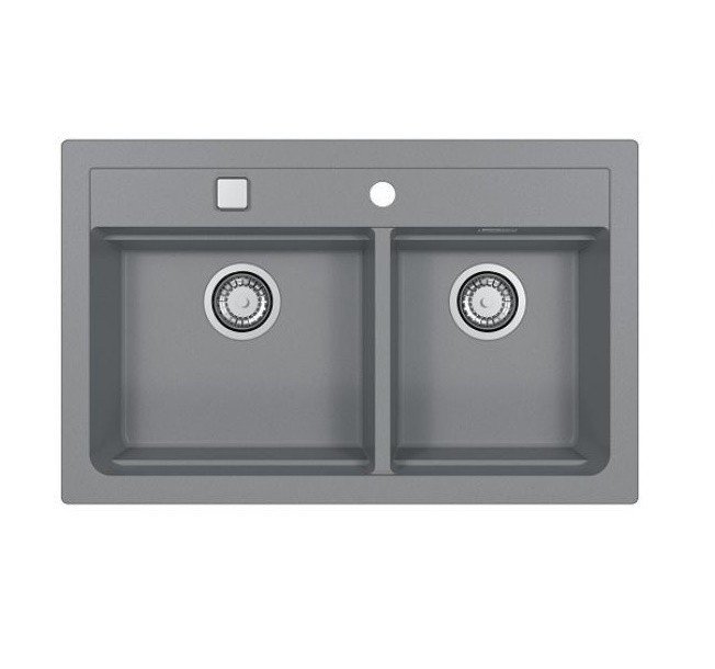 Alveus Atrox 1132001 Мойка для кухни двойная 79*50 см (серый), купить в ...
