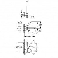 Настенный смеситель для ванны 33850001 Grohe Lineare (хром), купить в ...