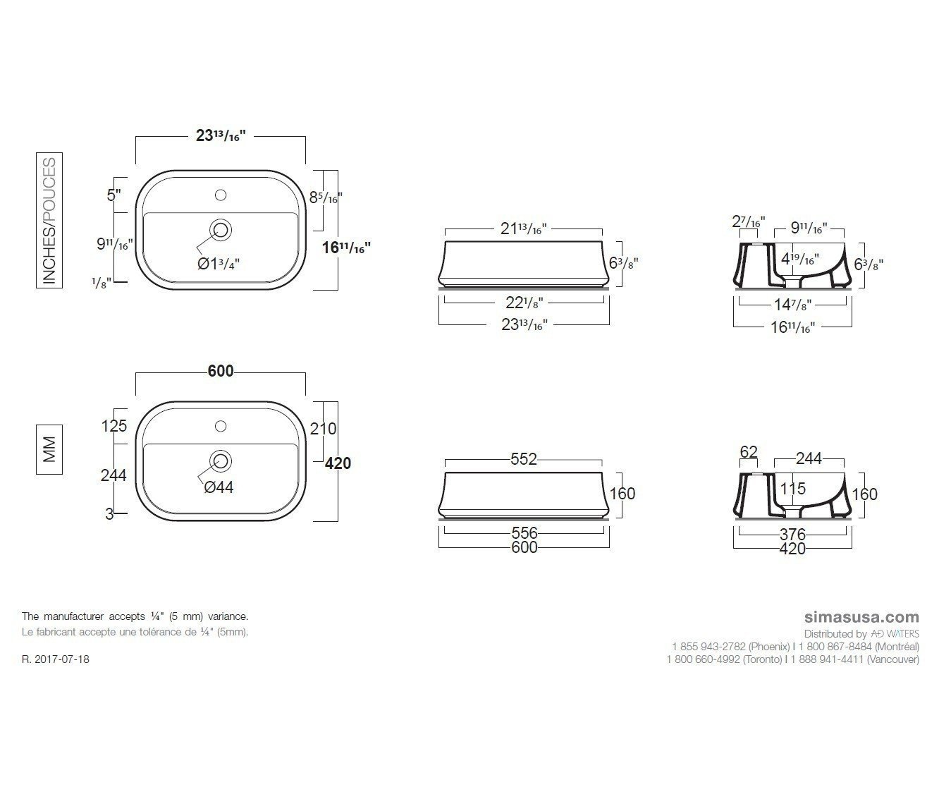 SIMAS Sharp SH09bi Раковина накладная (белая), купить в магазине сантехники Сантехмаг.Ру