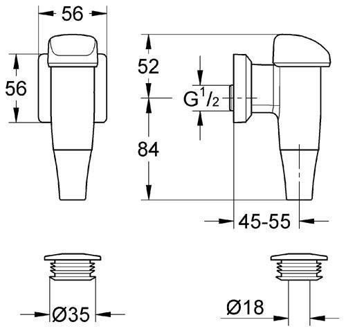 Смывное устройство для писсуара Grohe 37023 000 (хром), в магазине ...