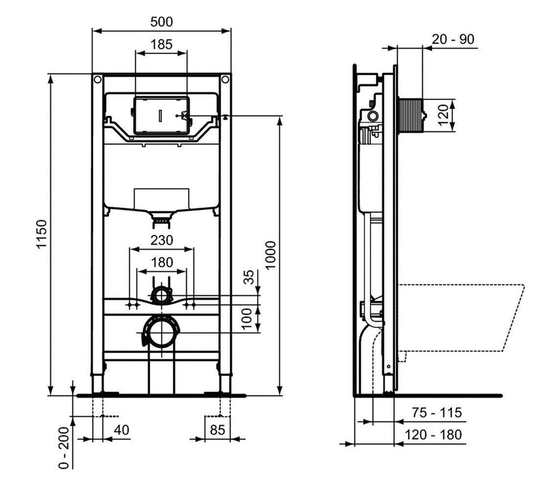 Ideal Standard Prosys Frame 120 M R020467 Инсталляция для унитаза ...
