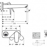 Hansgrohe Talis E 71734990 Настенный смеситель для раковины, в магазине ...