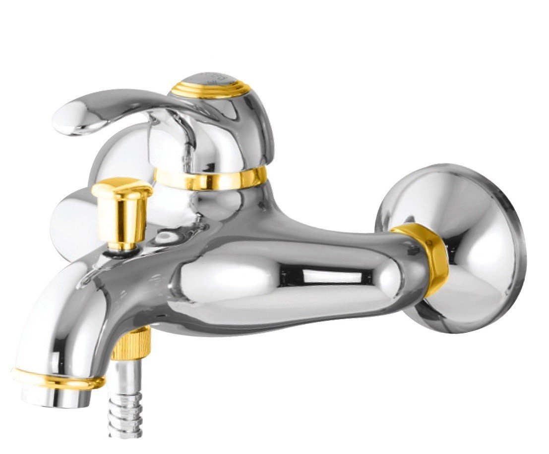 Webert Aurora AU850102017 Смеситель для ванны (хром | золото), в магазине сантехники Сантехмаг.Ру