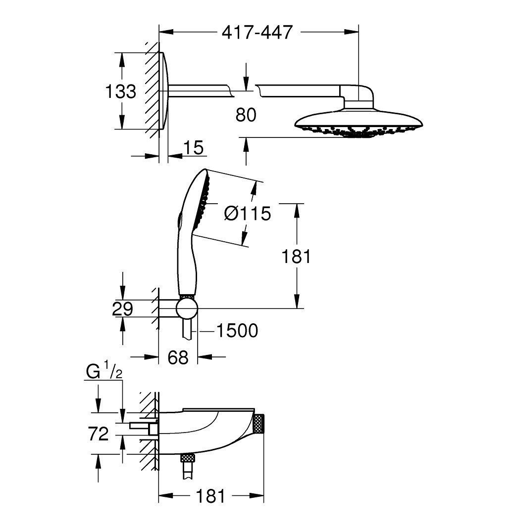 Grohe Rainshower System SmartControl 26443000 Душевая система с ...