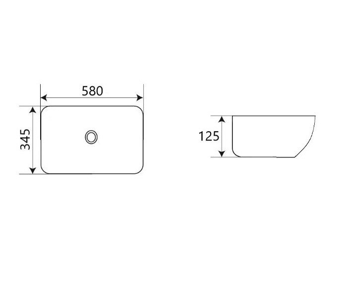 CeramaLux N 78494 Раковина накладная на столешницу 57*34 см (белый ...