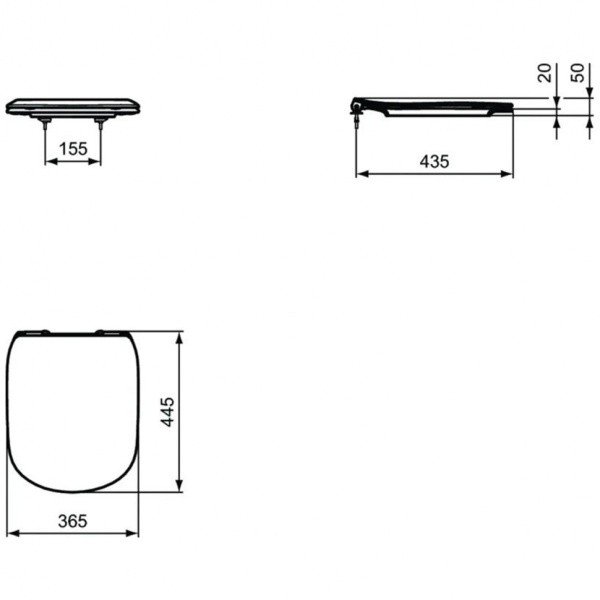 Ideal Standard Tesi T352801 Сиденье с крышкой для унитаза (белый), в ...