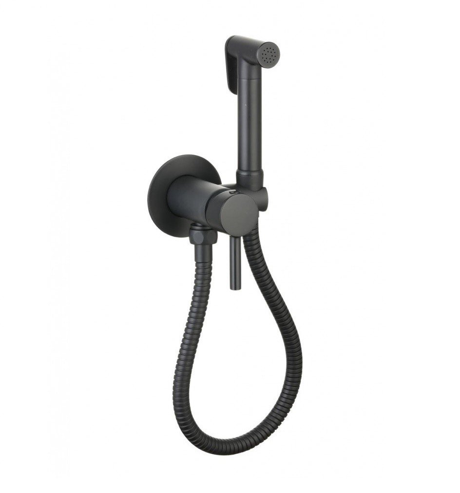 CeramaLux KRS/001 Гигиенический душ - комплект со смесителем (черный матовый), купить в магазине ...