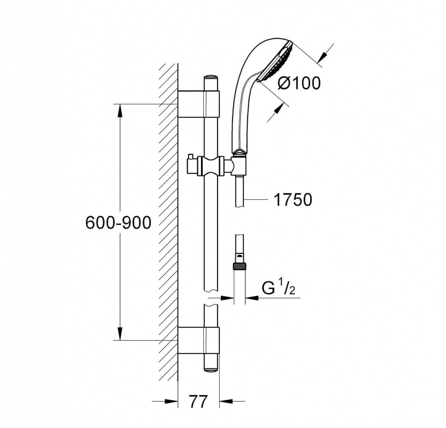 GROHE Relexa 28831000 Душевой гарнитур Trio (хром), в магазине ...