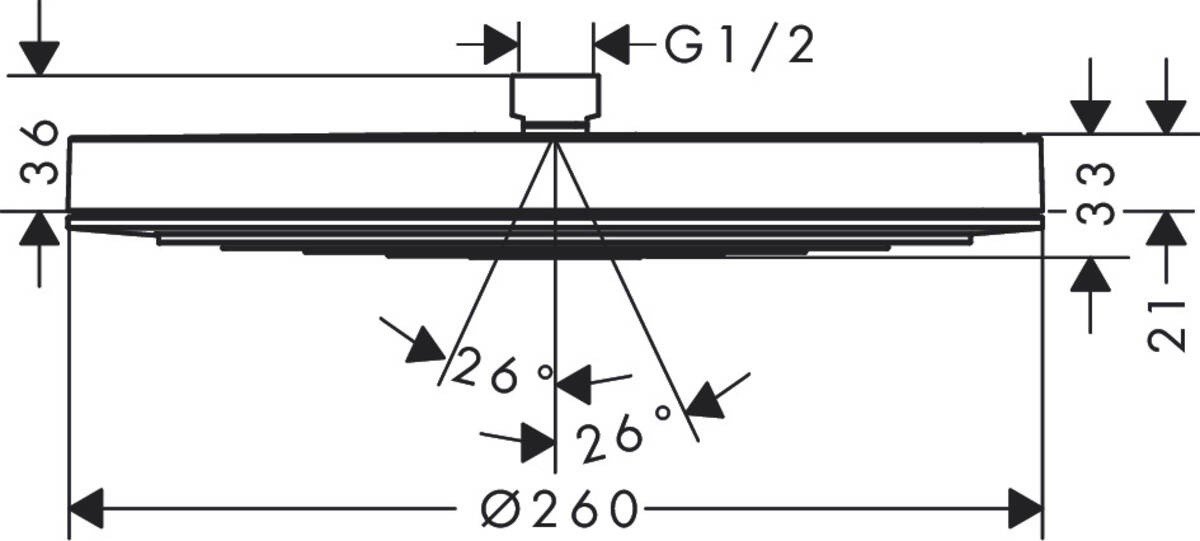 Hansgrohe Pulsify 24140670 Верхний душ Ø 260 мм (черный матовый ...