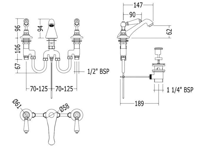 Смеситель для раковины MARF46 Dandy Devon&Devon, в магазине сантехники Сантехмаг.Ру