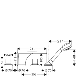 Hansgrohe Axor Massaud 18453000 Смеситель ванны для монтажа на ...