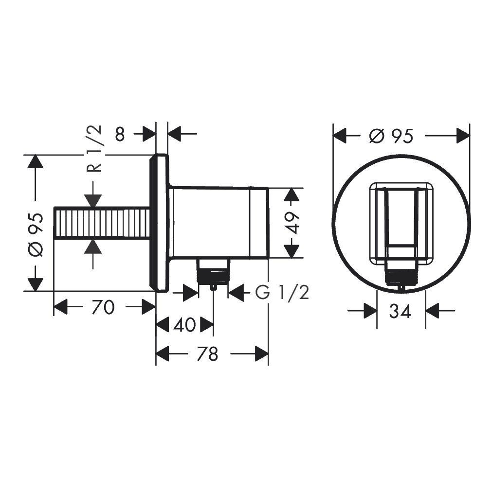 Шланговое подсоединение 26487000 Hansgrohe FixFit S (хром), в магазине ...