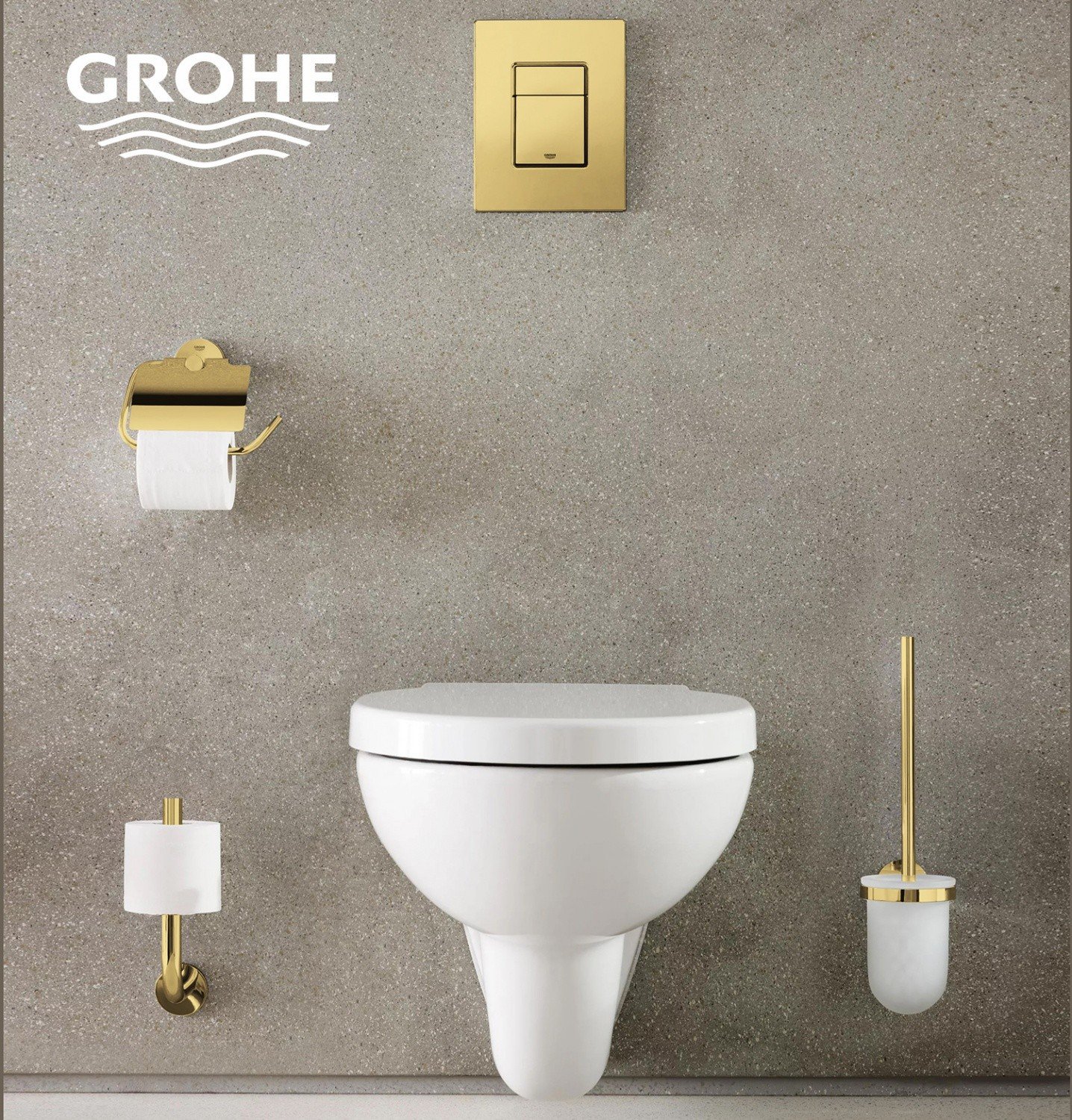 GROHE Essentials 40367GL1 Держатель для туалетной бумаги (золото), в ...