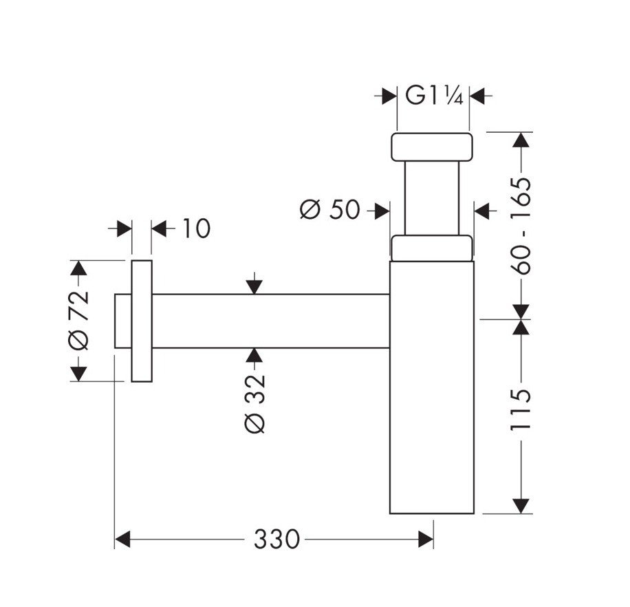 Hansgrohe Flowstar S 52105990 Сифон для раковины, купить в магазине ...