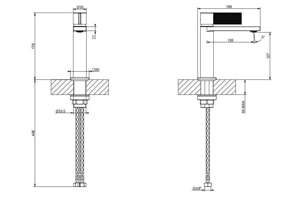 Gessi Inverso Rigato 73502.710 Смеситель для раковины (латунь ...