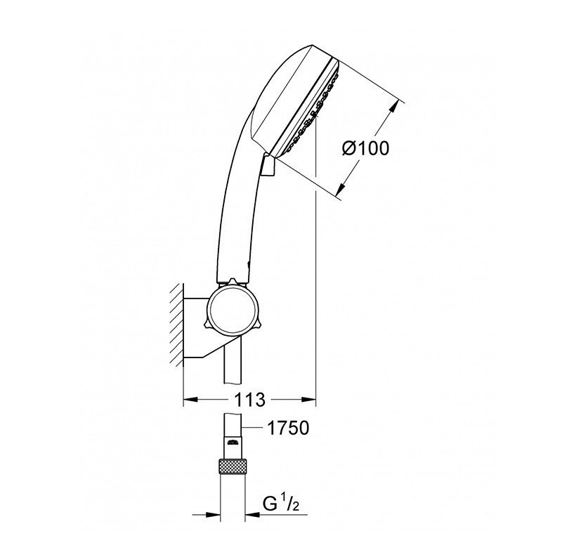 GROHE Tempesta Cosmopolitan 100 27584001 Душевой набор (хром), в ...