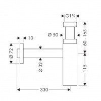 Hansgrohe Flowstar S 52105700 Сифон для раковины, купить в магазине ...