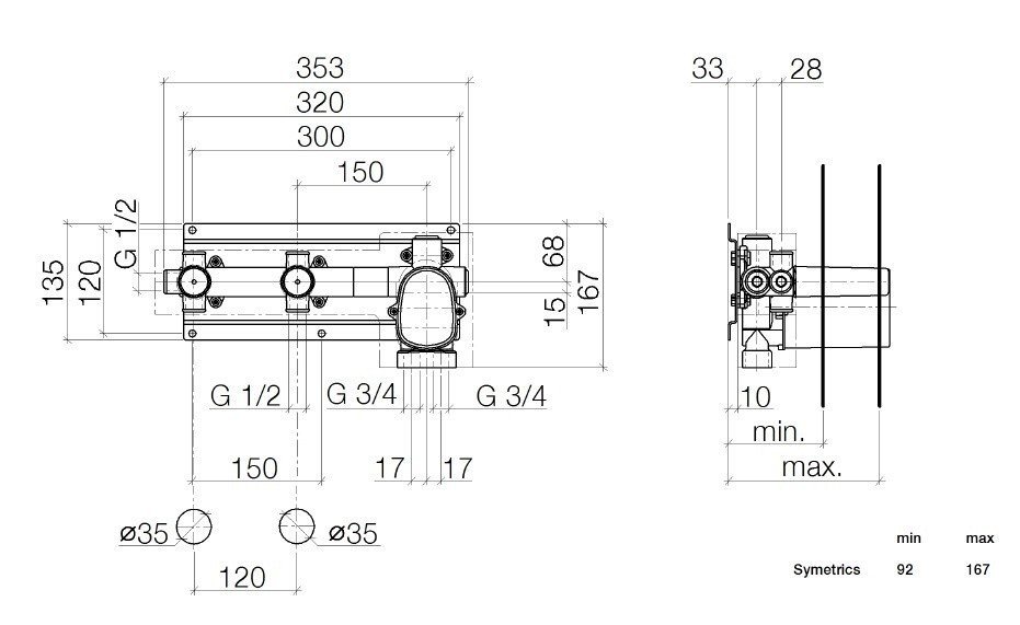 Смеситель Dornbracht 35 529 970 90 xTOOL термостат, в магазине ...