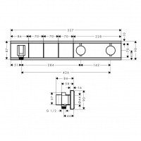 Термостатический смеситель для ванны 15356400 Hansgrohe RainSelect ...