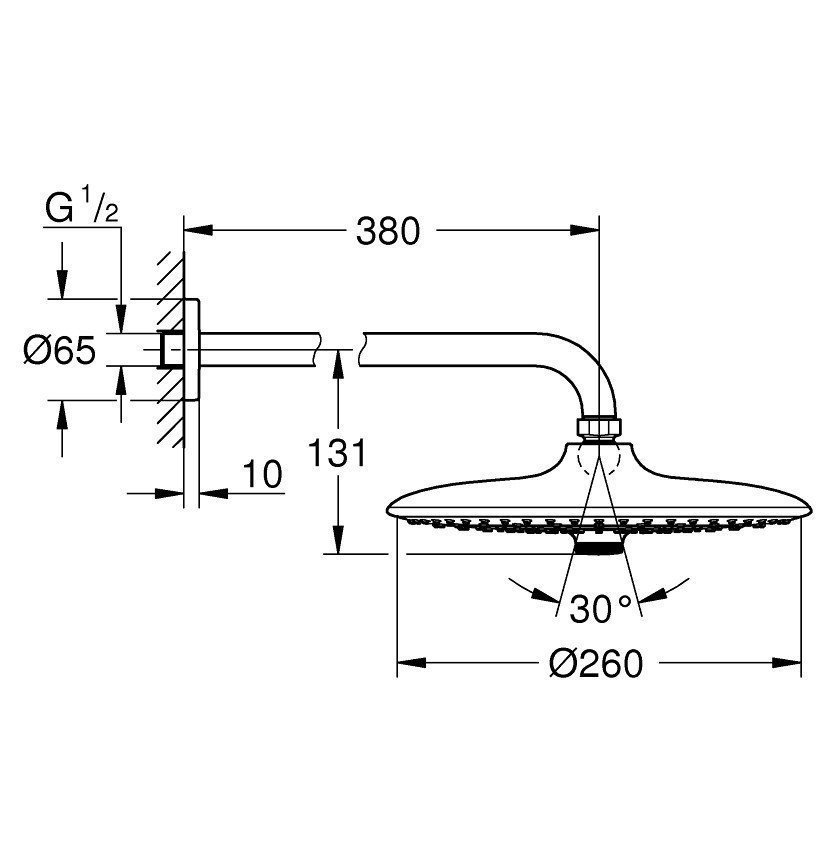 GROHE Euphoria 260 SmartControl 26458000 Верхний душ (хром), купить в ...