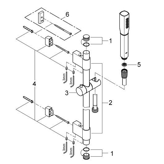 GROHE Grandera 26038000 Душевой гарнитур, купить в магазине сантехники ...