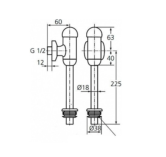 Ideal Standard B7120AA Смывной механизм для писсуара, в магазине ...