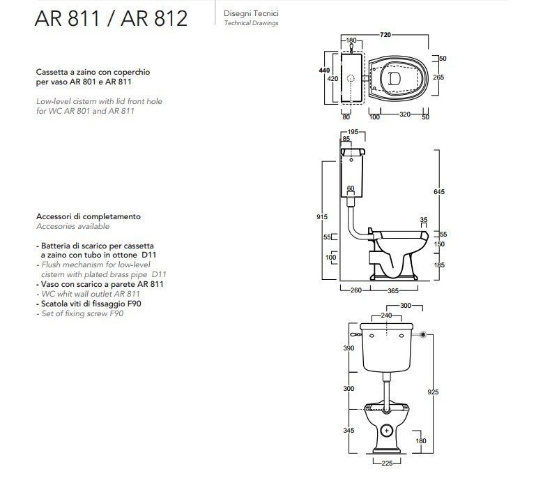 SIMAS Arcade AR811bi+AR812bi+D11cr+F90cr Унитаз с бачком, купить в магазине сантехники Сантехмаг.Ру