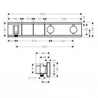 Термостатический смеситель для ванны 15355000 Hansgrohe RainSelect ...