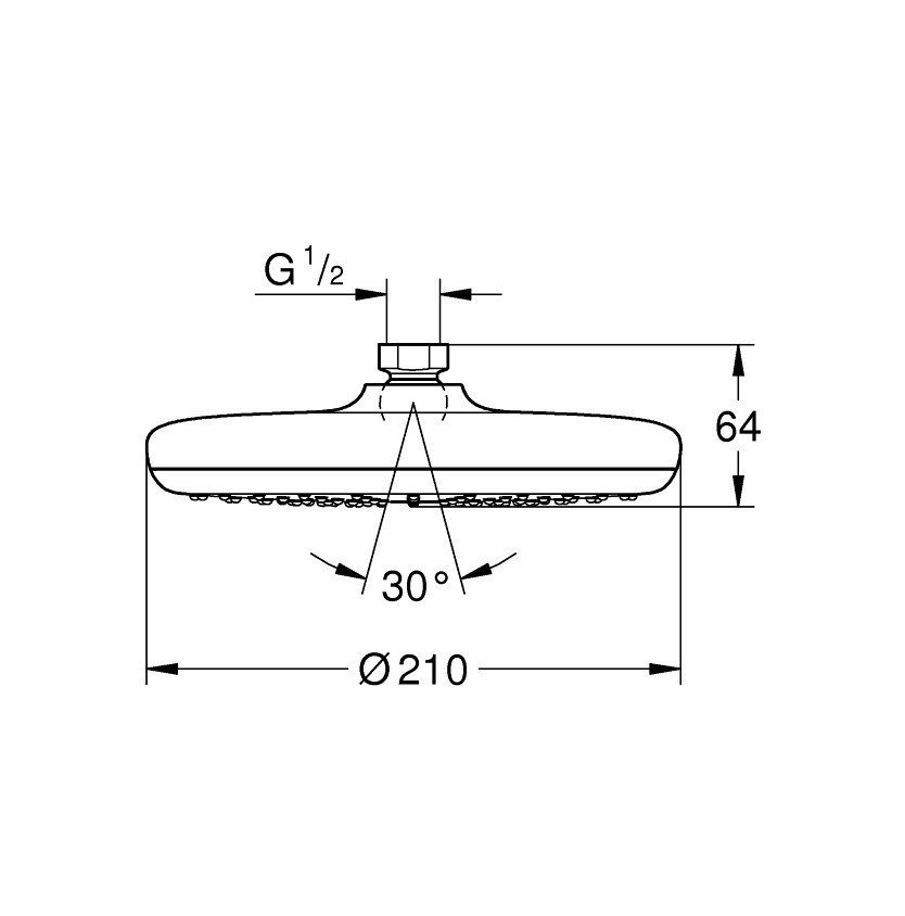 Верхний душ 26408000 GROHE Tempesta, купить в магазине сантехники ...
