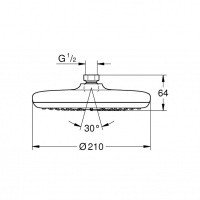 Верхний душ 26408000 GROHE Tempesta, купить в магазине сантехники ...