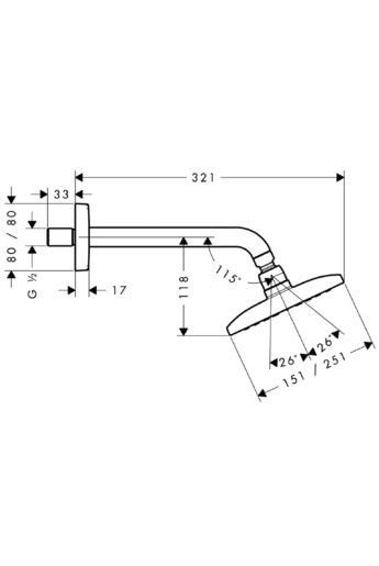 Hansgrohe Raindance E 240 AIR 27370000 Верхний душ, в магазине ...